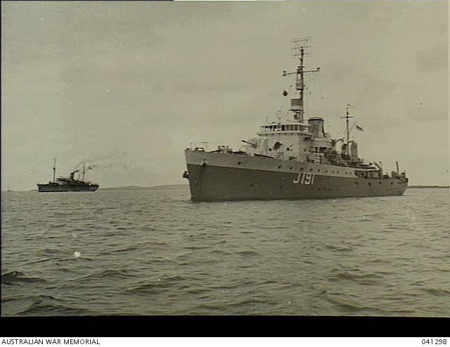 Location Unknown. c. 1944. Royal Australian Navy corvette HMAS Broome ...