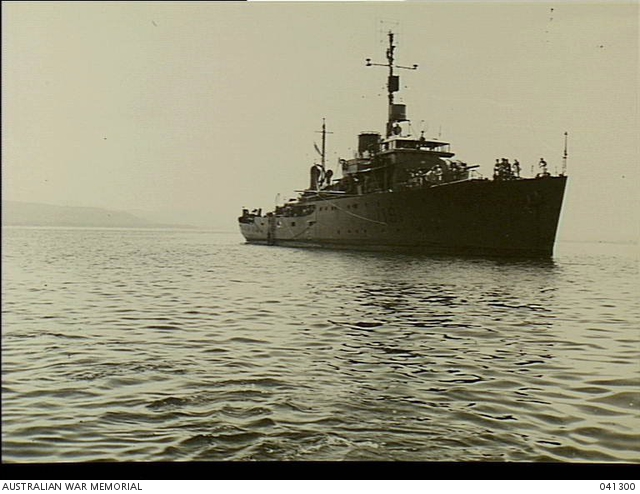 Location Unknown. c. 1944. Royal Australian Navy corvette HMAS Broome ...