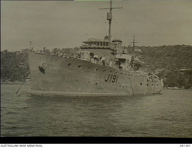 Location Unknown. c. 1944. Royal Australian Navy corvette HMAS Broome ...