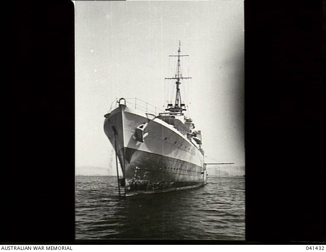Indian Ocean. 1942. Australian Navy destroyer HMAS Norman at anchor ...