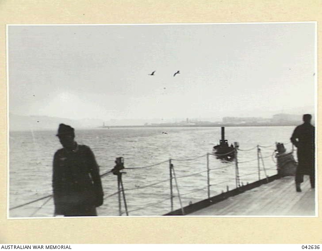 TRONDHEIM, NORWAY, 1940-04-08. A VIEW OF THE CITY TAKEN FROM THE DECK ...
