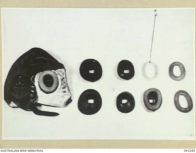 EARPAD AND DOUGHNUT IN RAAF HELMET; TWO EARPADS WITH AND WITHOUT FLANGE ...