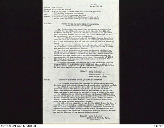 1985-08-14.COPY OF A LETTER FROM THE COMMANDER-IN-CHIEF OF UNITED ...