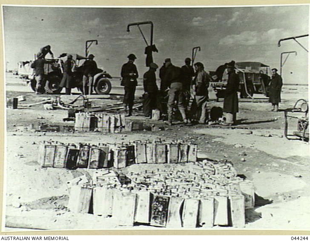 FORT CAPUZZO, LIBYA, 1940-12. AT THE WATER POINT NEAR THE FORT ...