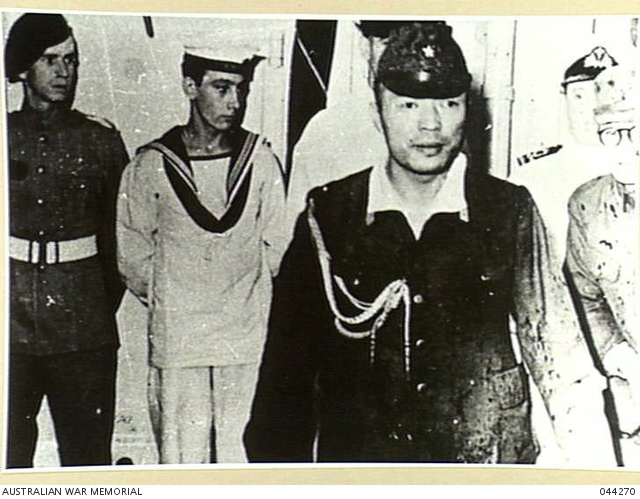 JAPANESE STAFF OFFICER ON BOARD HMS GLORY DURING THE SURRENDER OF ...