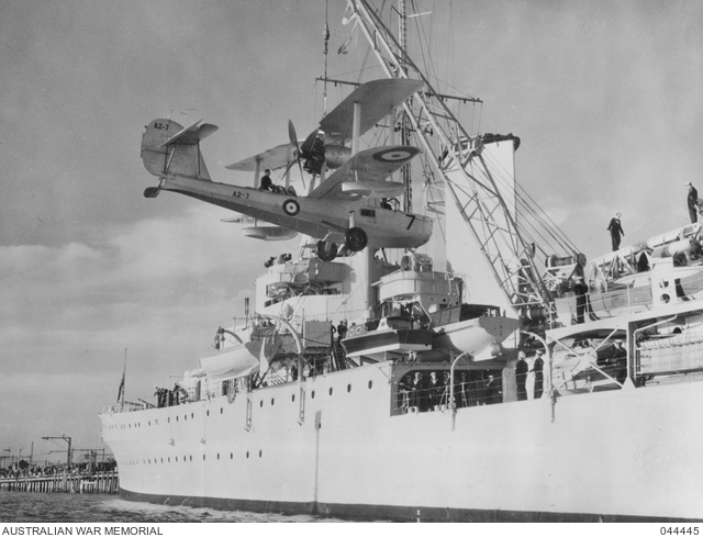 At Sea. c. 1939. Supermarine Seagull V (Walrus) amphibian aircraft ...