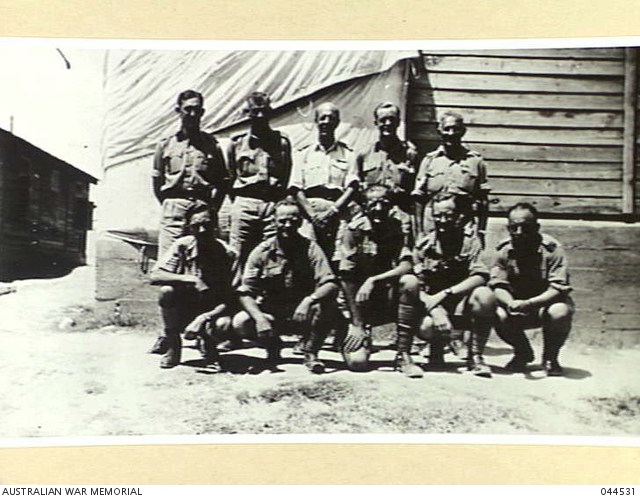 GAZA, C. 1942. MEMBERS OF HEADQUARTERS LEGAL CORPS. IN THE BACK ROW, 2ND FROM LEFT IS MAJOR K.C ...