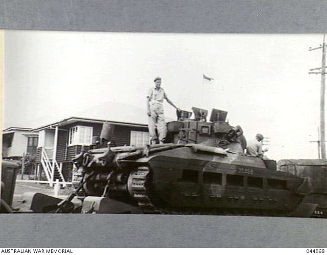 MATILDA TANK BULL TERRIER, OF 1ST AUSTRALIAN ARMOURED REGIMENT, AIF, ON ...