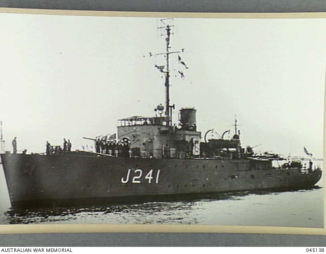 Bathurst class minesweeper/corvette HMAS Bunbury. Bunbury was completed ...