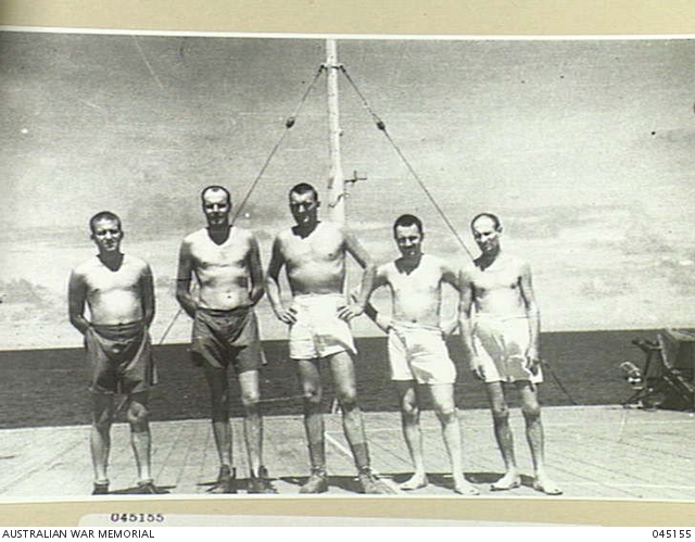 Group of Australian Prisoners of War (POWs) leaving Japan aboard HMS ...