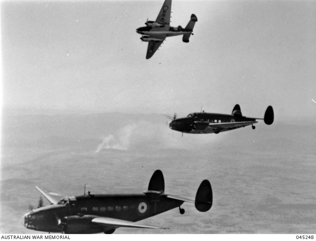 Lockheed Hudson aircraft in flight. | Australian War Memorial