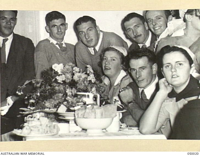GAZA RIDGE, PALESTINE. 1942-11-21. TABLE GROUP OF V.A.DS. AND PATIENTS ...