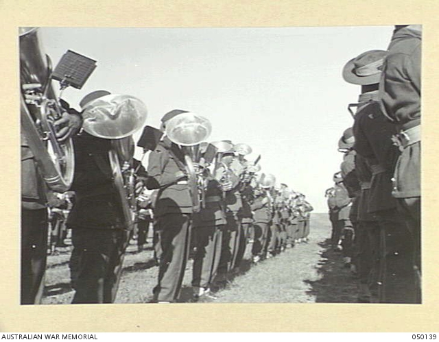 GAZA, PALESTINE. 1942-12-22. A SECTION OF THE MASSED BANDS AT THE ...