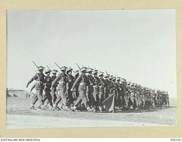 GAZA, PALESTINE. 1942-12-22. CLOSE-UP OF THE MARCH PAST OF THE WHOLE OF ...