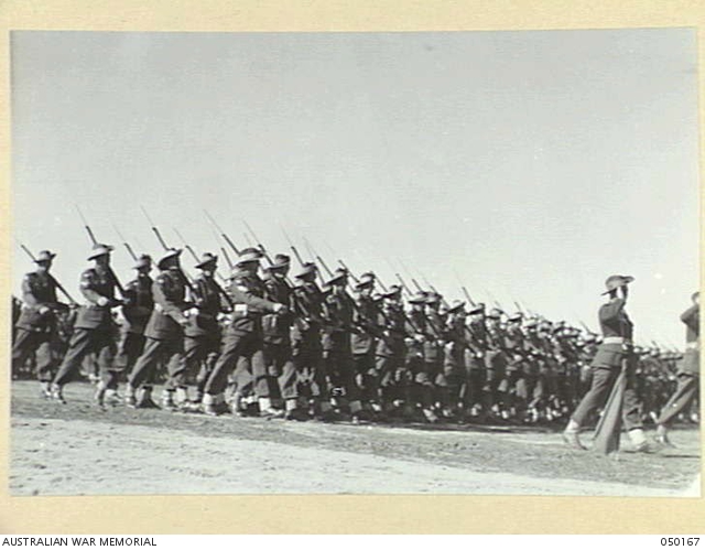 GAZA, PALESTINE. 1942-12-22. CLOSE-UP OF THE MARCH PAST OF THE WHOLE OF ...