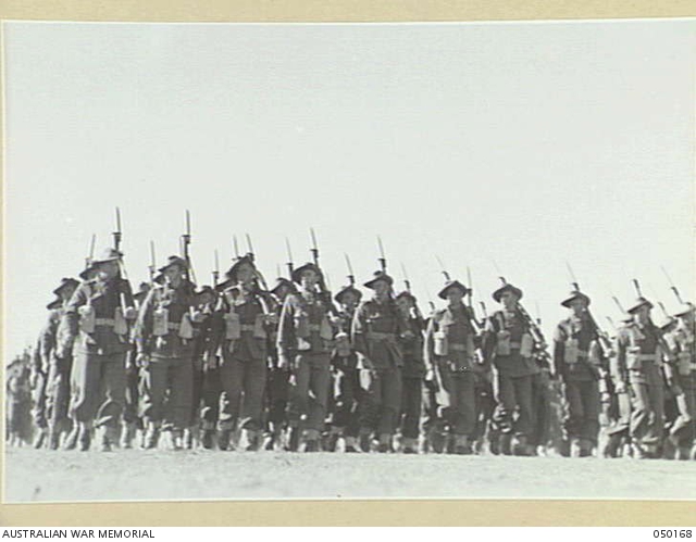 GAZA, PALESTINE. 1942-12-22. CLOSE-UP OF THE MARCH PAST OF THE WHOLE OF ...
