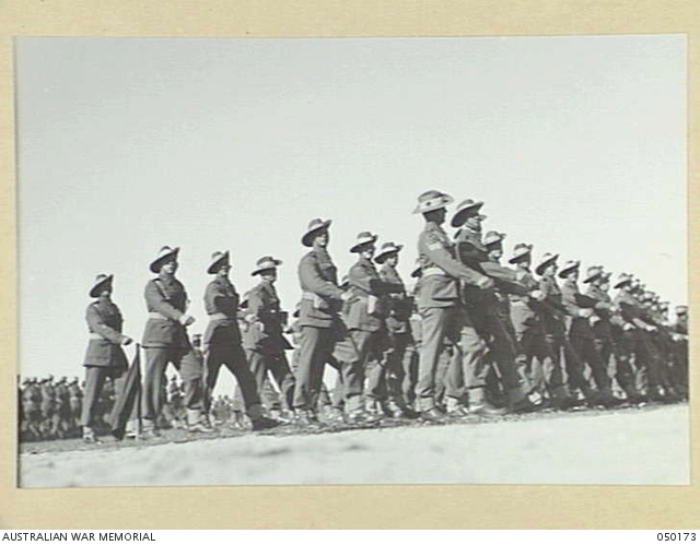 GAZA, PALESTINE. 1942-12-22. CLOSE-UP OF THE MARCH PAST OF THE WHOLE OF ...