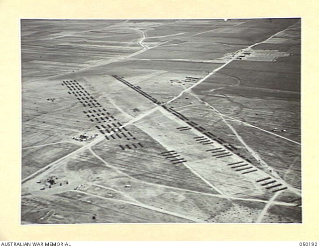 GAZA, PALESTINE. 1942-12-22. AERIAL VIEW OF THE PARADE OF THE WHOLE OF ...