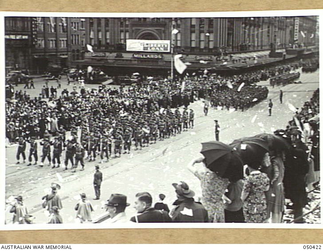 MARCH OF THE 9TH AUSTRALIAN DIVISION THROUGH THE CITY OF SYDNEY. THIS ...