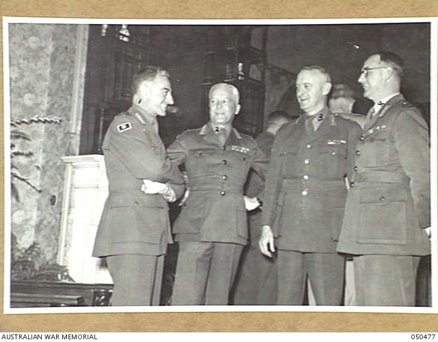 MELBOURNE, VIC. 1943-04-05. A GROUP OF HIGH RANKING AUSTRALIAN MILITARY ...
