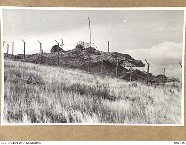 HOBART, AUSTRALIA. 1943-04-20. THE CAMOUFLAGED COMMAND POST OF ...