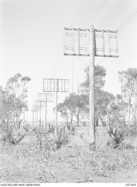 ROCKBANK, VIC. 1943-05-24. TRANSMISSION LINES CONNECTING DOUBLE-DIPOLE ...