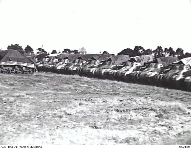 MELBOURNE, VIC. 1943-06-02. GENERAL VIEW OF VARIOUS TYPES OF TANKS AT ...