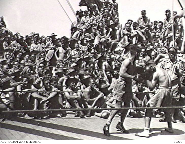 9TH AUSTRALIAN DIVISION BOXING TOURNAMENT, WHILE ENROUTE TO AUSTRALIA ...