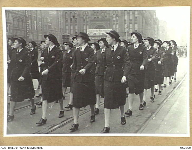 SYDNEY, NSW. 1943-06-14. MEMBERS OF THE VOLUNTARY AID DETACHMENT TAKING ...
