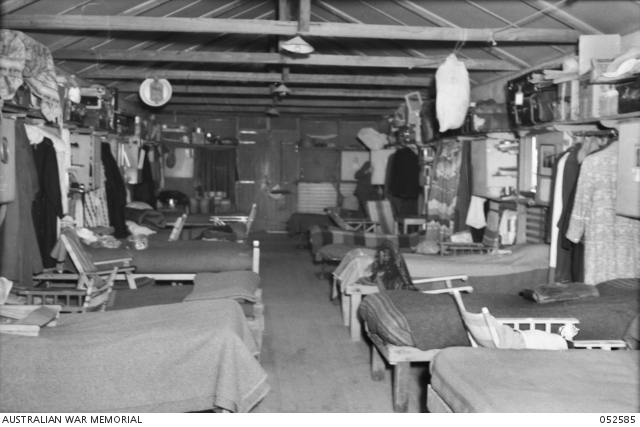 TATURA, VIC. 1943-06-19. INTERIOR OF ONE OF THE LIVING HUTS AT NO. 1 ...