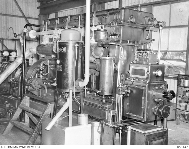 CROSSLEY DIESEL 6-CYLINDER MOTOR IN NO. 1 PUMPING STATION AT MANTON DAM ...