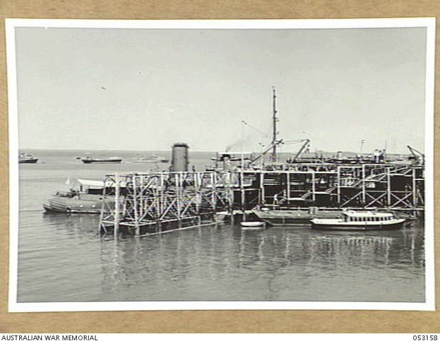 DARWIN, NT. 1943-07-03. THE WHARVES, WHICH WERE DAMAGED IN THE JAPANESE ...