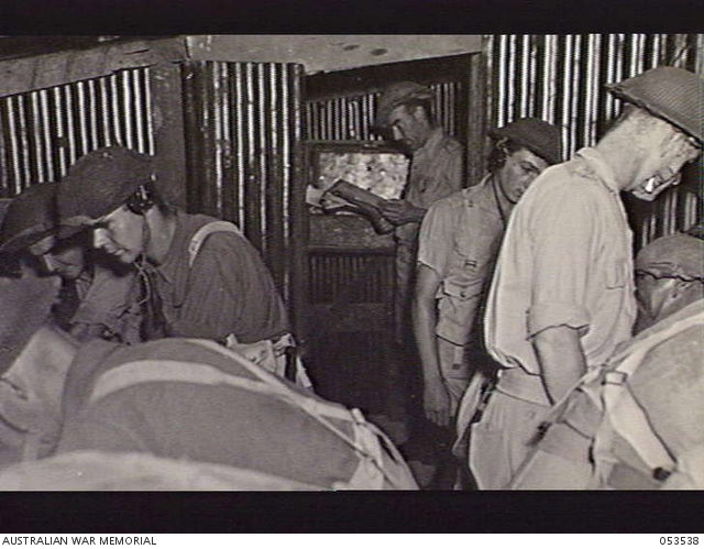 DARWIN, NT, 1943-07-07. INTERIOR OF THE 21ST BATTERY COMMAND POST, 2 ...