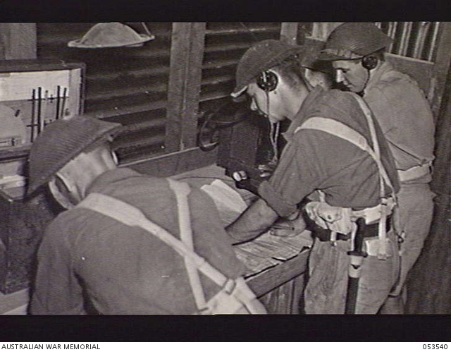 DARWIN, NT, 1943-07-07. INTERIOR OF THE 21ST BATTERY COMMAND POST, 2 ...