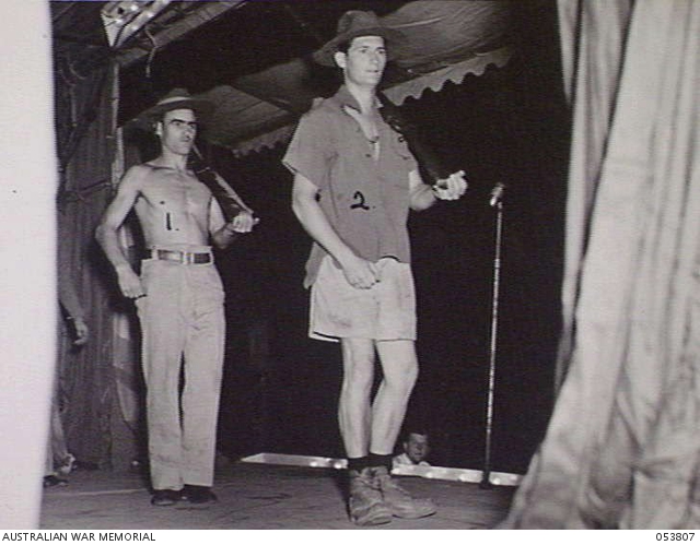 NOONAMAR, NT. 1943-07-13. BILL MULLIN (LEFT) AND CLIFF WALKER OF THE ...