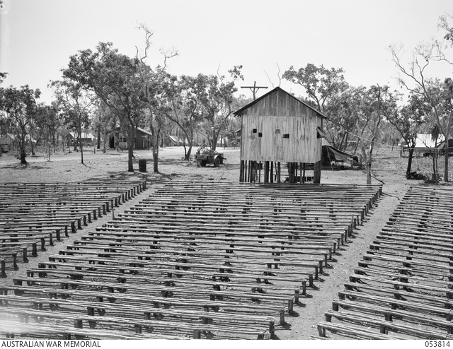 BERRY SPRINGS, NT. 1943-07-14. LOOKING FROM THE STAGE, THE OPEN AIR ...