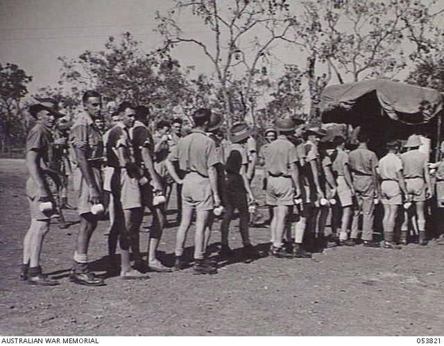 BERRY SPRINGS, NT. 1943-07-14. TROOPS AND RAAF AIRMEN OF THE 18TH ...