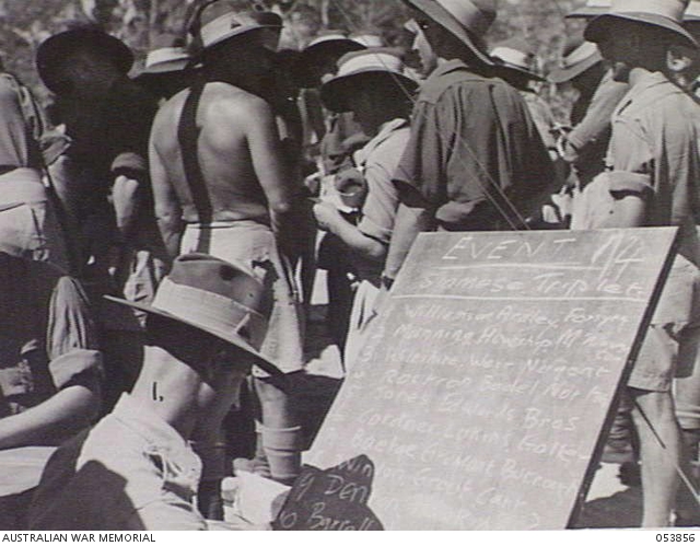 MINDIL BEACH, DARWIN, NT. 1943-07-15. THE TOTALISATOR AT THE 2/11TH ...