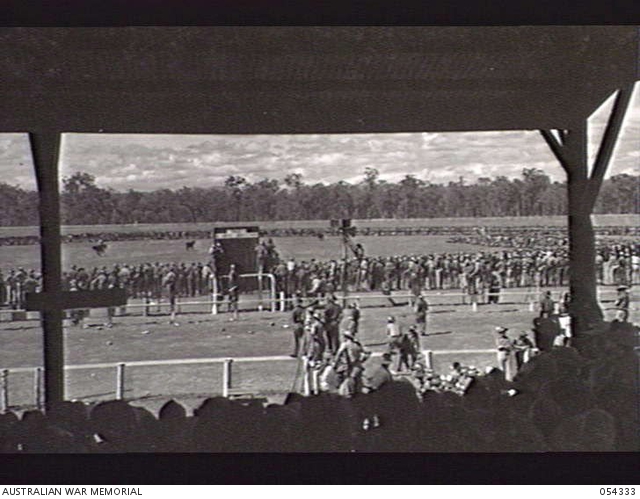 MOUNT GARNET, QLD, 1943-07-18. VIEW OF THE MOUNT GARNET RACECOURSE FROM ...