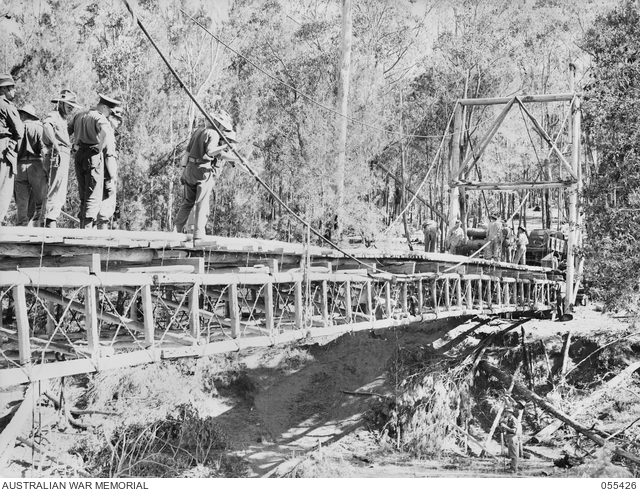 CLASS 5 SUSPENSION BRIDGE, CONSTRUCTED BY THE 2/15TH AUSTRALIAN FIELD ...