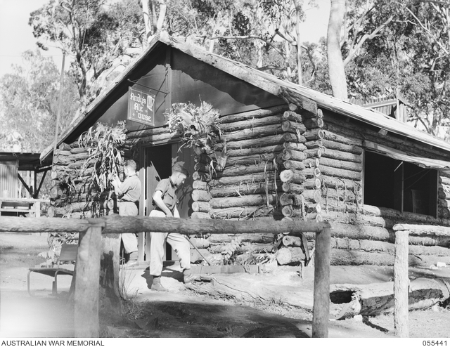Herberton, Qld. 1943-08-04. QX39606 Private C. C. Woolacott (left) and ...
