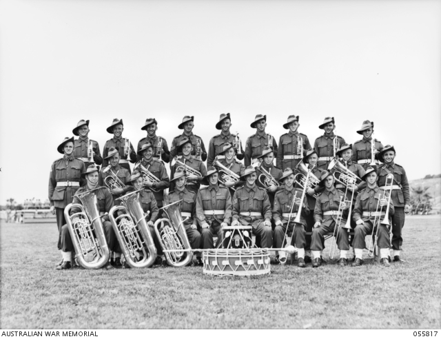 GERALDTON, WA. 1943-08-15. BAND OF THE 54TH BATTALION. LEFT TO RIGHT ...
