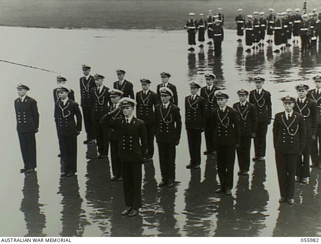 HMAS Cerberus, Vic, 1943-08-26. Officer cadets of the fourth year and ...