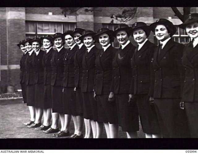 Members of the Women’s Royal Australian Naval Service (WRANS) on parade ...