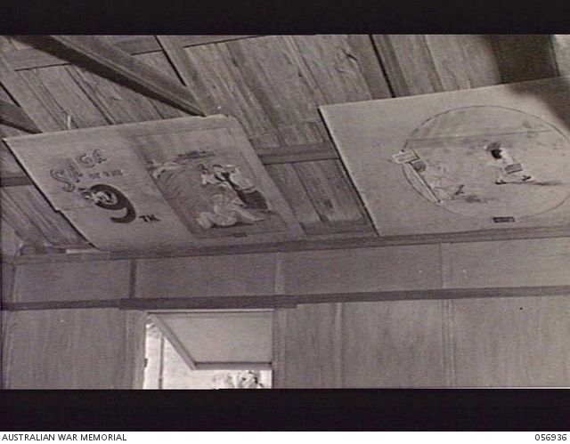 ROCKY CREEK, QLD. 1943-08-25. CARTOONS IN THE OFFICERS MESS OF THE 2 ...