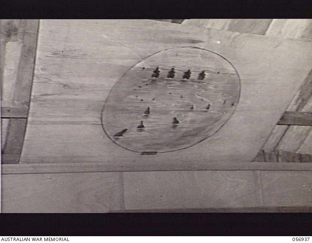 ROCKY CREEK, QLD. 1943-08-25. CARTOONS IN THE OFFICERS MESS OF THE 2 ...