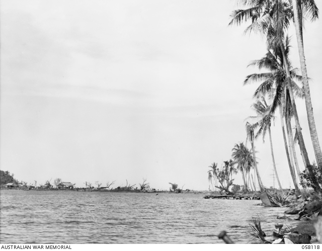 SALAMAUA, NEW GUINEA, 1943-09-26. LOOKING BACK TOWARDS THE TOWN FROM ...