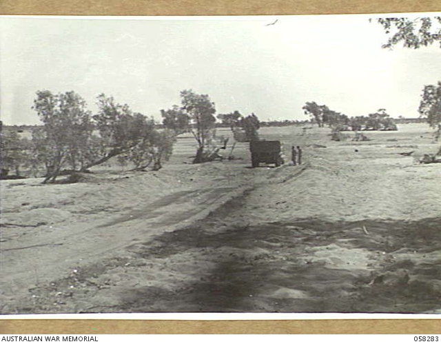 PIPPINGARRA, WA. 1943-10-02. YULE RIVER CROSSING SURFACED WITH SPINIFEX ...