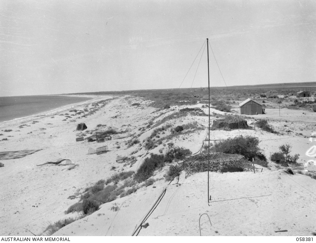 EXMOUTH GULF AREA, WA. 1943-10-12. "POT SHOT" BEACH AND JETTY, TAKEN ...