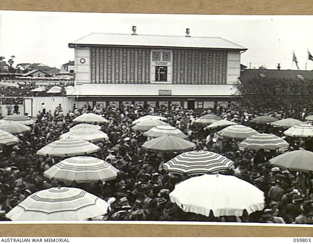 BRISBANE, QLD. 1943-11-06. BETTING RING AND THE TOTALISATOR AGENCY ...